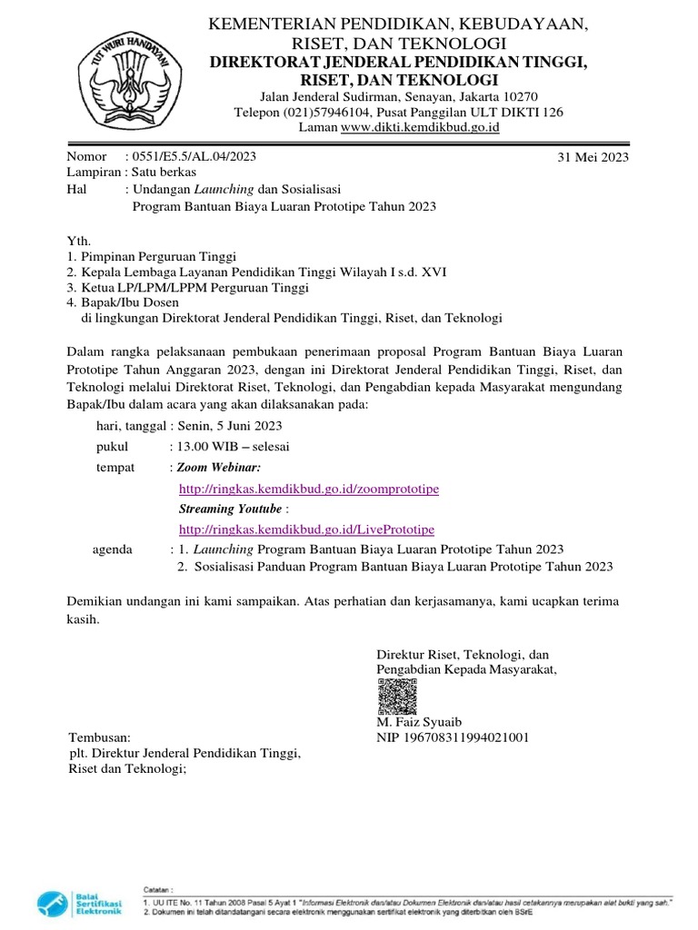 Undangan Launching Dan Sosialisasi Program Bantuan Biaya Luaran ... Undangan Launching Dan Sosialisasi Program Bantuan Biaya Luaran ...