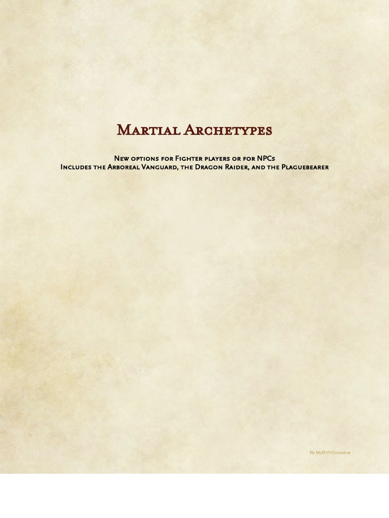 953201-DMSGuild - Fighter - Martial Archetypes 1 - Version 1.0 | PDF
