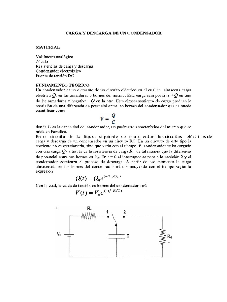 Carga y Descarga de Un Condensador | PDF