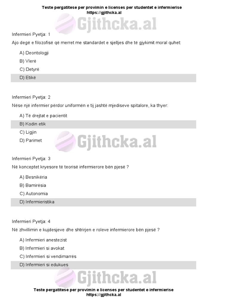 Pyetjet e Zgjidhura Te PORTALIT LICENSA | PDF