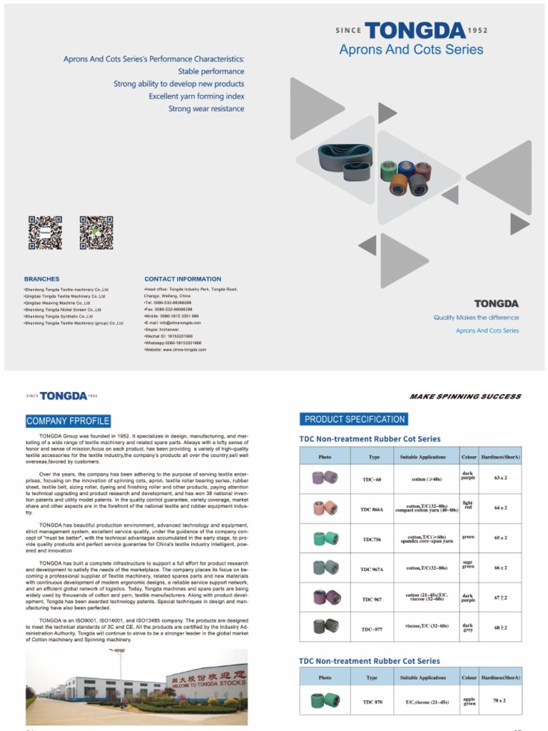 Td-Rubber Apron and Rubber Cots Catalogue | PDF
