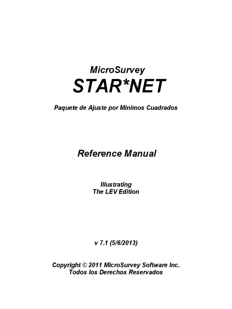 MicroSurvey StarNet 7 LEV Manual | PDF | Software | Sistema de Posicionamiento Global