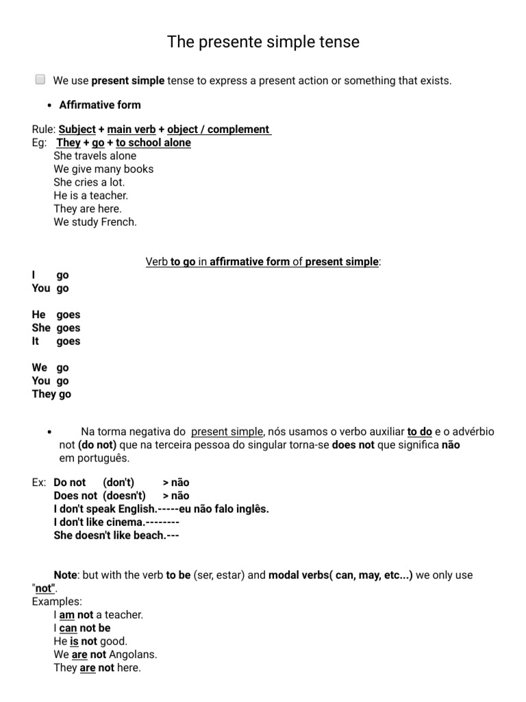 Present Simple Tense | PDF | Verb | Semantic Units