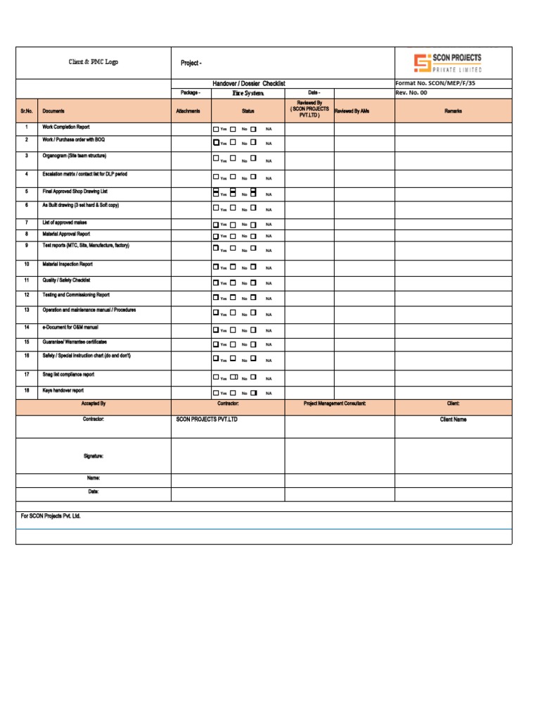 Handover List Excel | PDF | Business