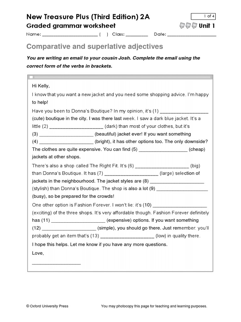 Ntp3e 2au1 Graded Grammar Adv | PDF | Adjective