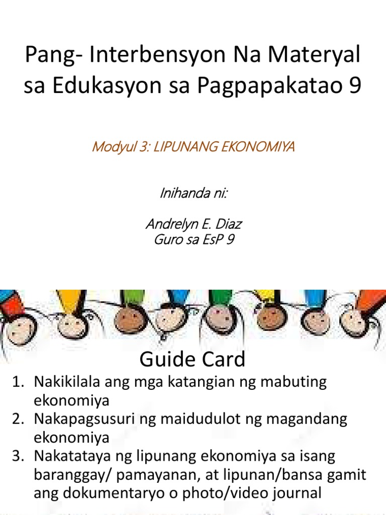 Intervention Material-ESP 9-Modyul 3 | PDF