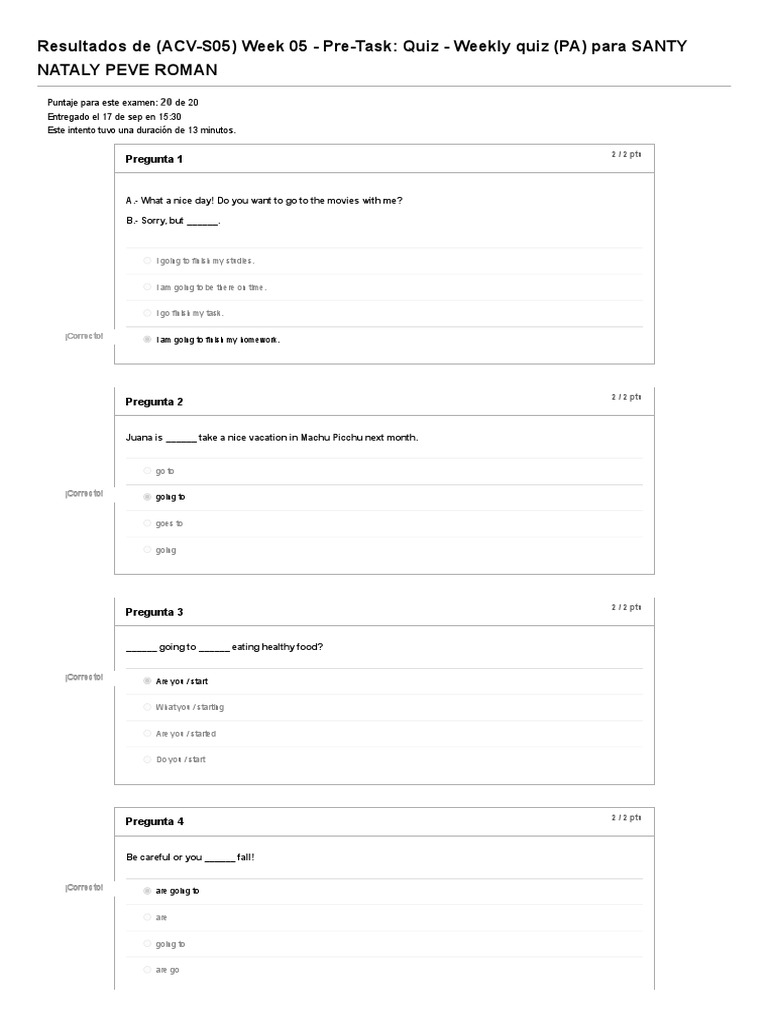 ACV-S05 Week 05 Quiz Results | PDF