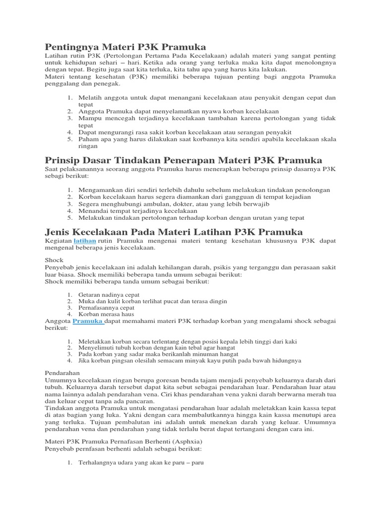Pentingnya Materi P3K Pramuka | PDF