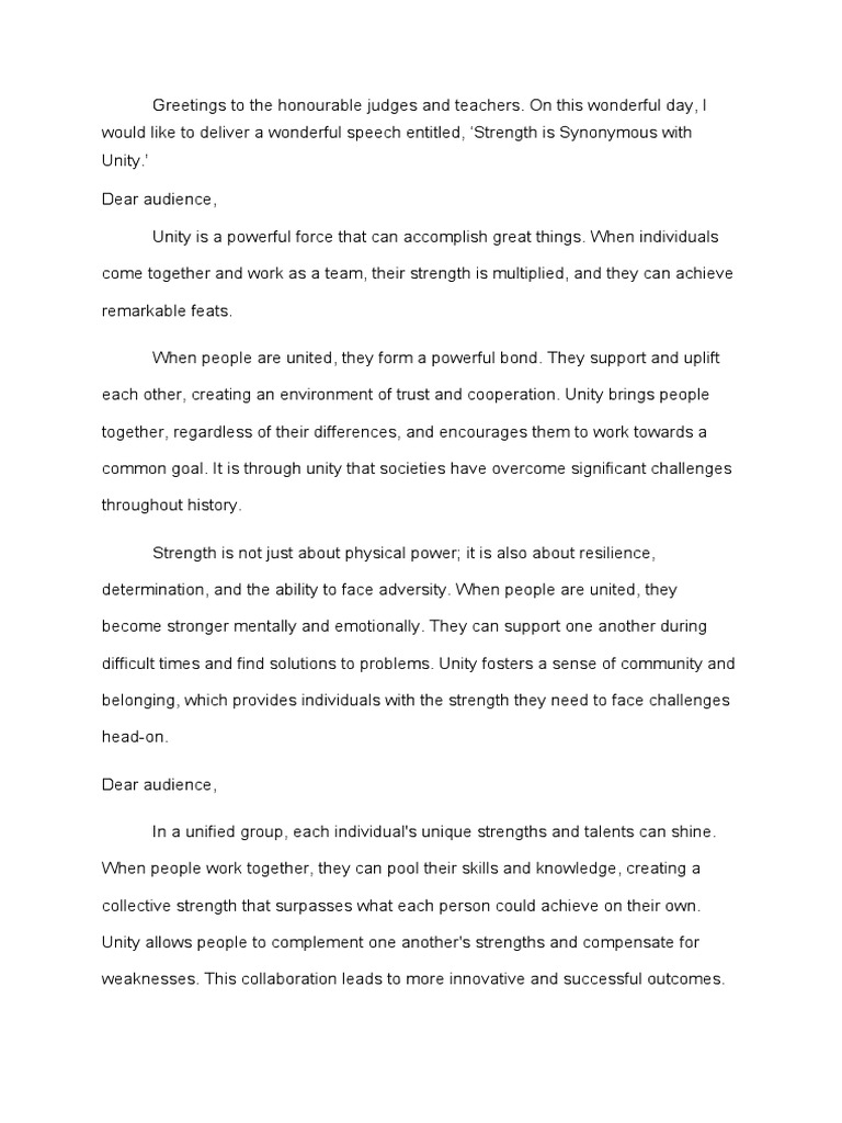 Unity Public Speaking | Download Free PDF | Psychological Resilience ...