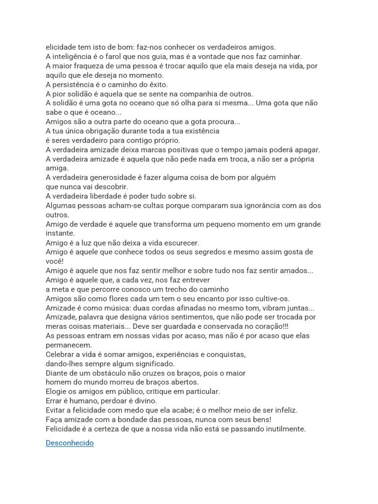 Documento 121 | PDF | Amizade | Felicidade