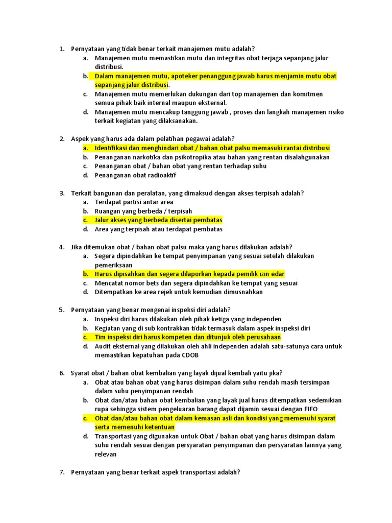 Prinsip Dasar Manajemen Mutu CDOB | PDF | Pengembangan Diri | Ilmu Sosial