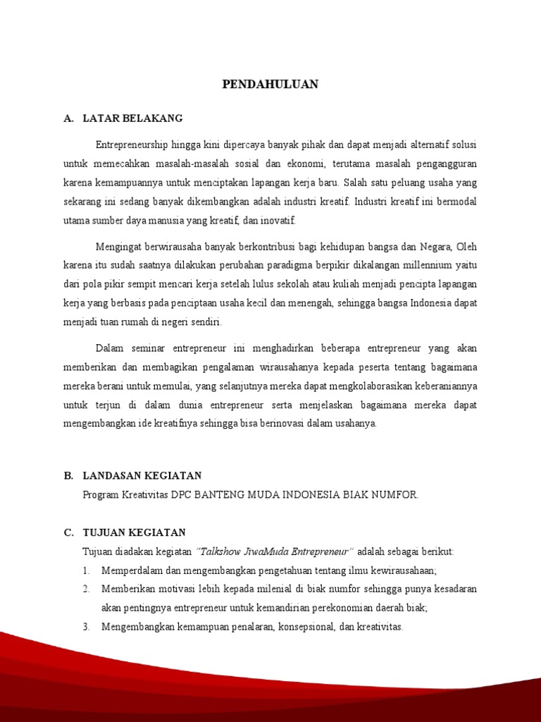 Proposal Kegiatan Talkshow | PDF