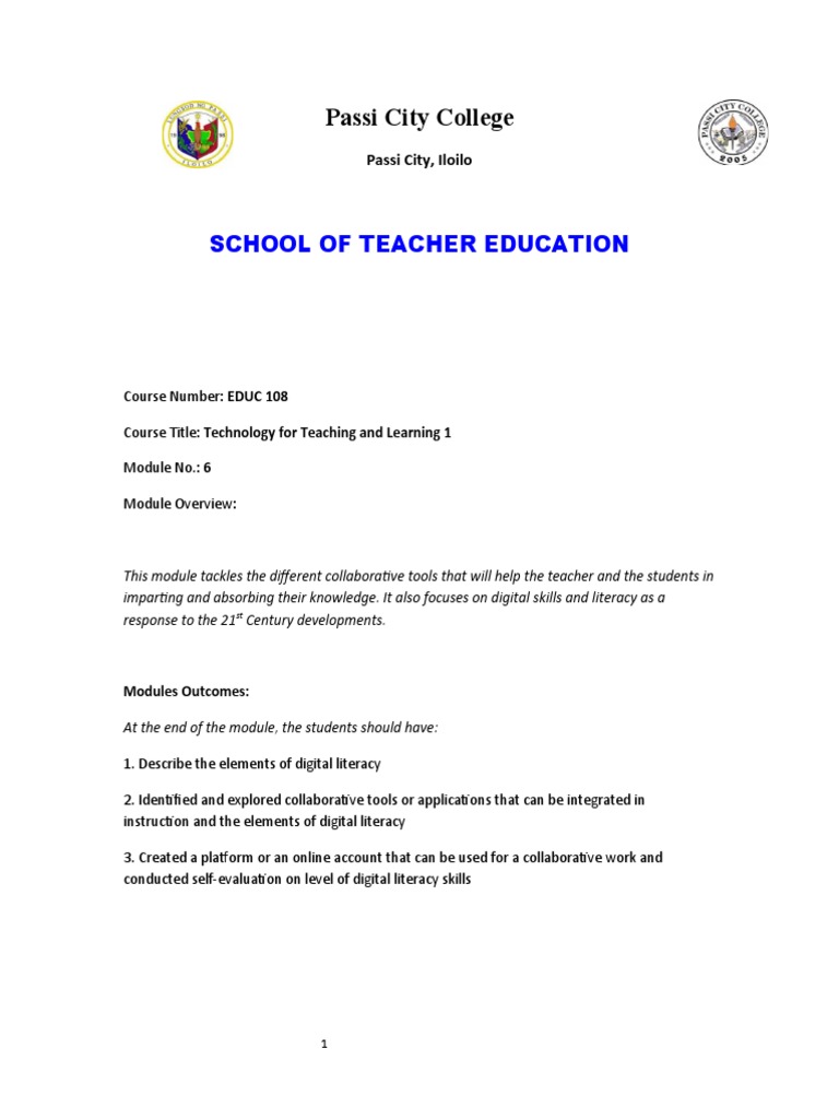 Bsed 3 Module 6 Educ 108 | PDF | Literacy | Learning