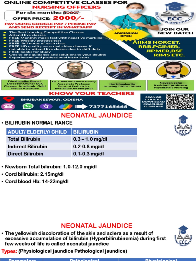 Ecc Class 81 Pediatric Jaundice, Photo Therapy, Exchange Transfusion | PDF