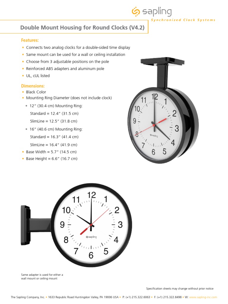 Double Mount Housing for Analog Clocks | PDF
