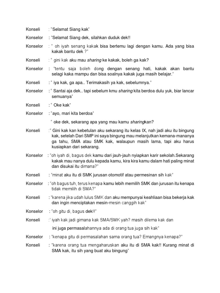 Percakapan Konseling | PDF