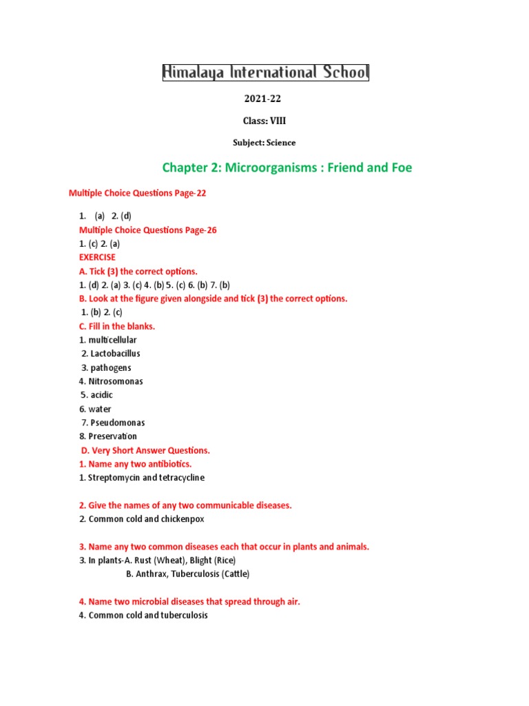 Class-8 Chapter-2 SCIENCE | PDF | Microorganism | Food Preservation