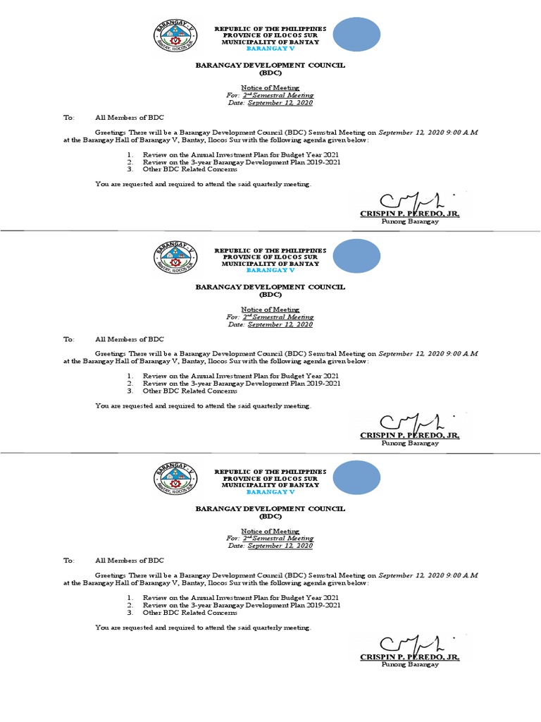 BDC Notice of Meeting | PDF