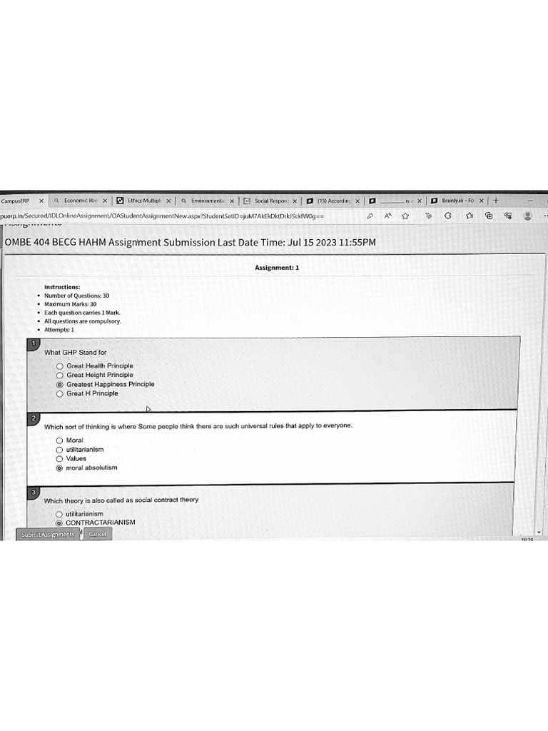 Ombe 404 Becg Assignment | PDF