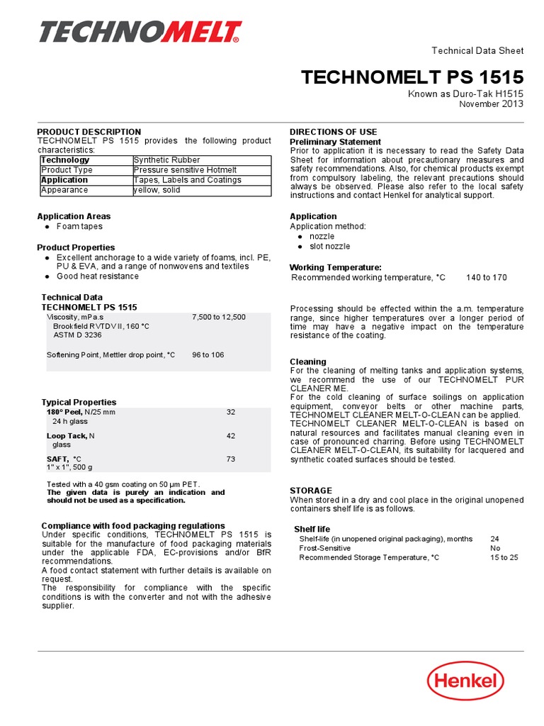 Technomelt PS 1515-En | PDF