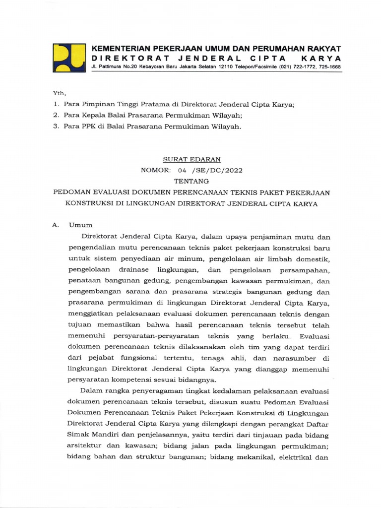 SE Dirjen CK No.4 Tahun 2022 | PDF | Griya & Taman | Seni