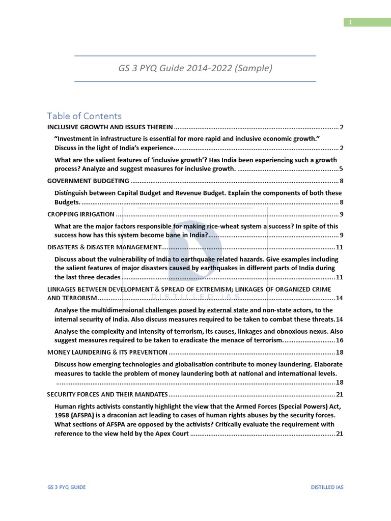 Gs 3 Pyq Guide Distilled Ias | PDF | Agriculture | Earthquakes