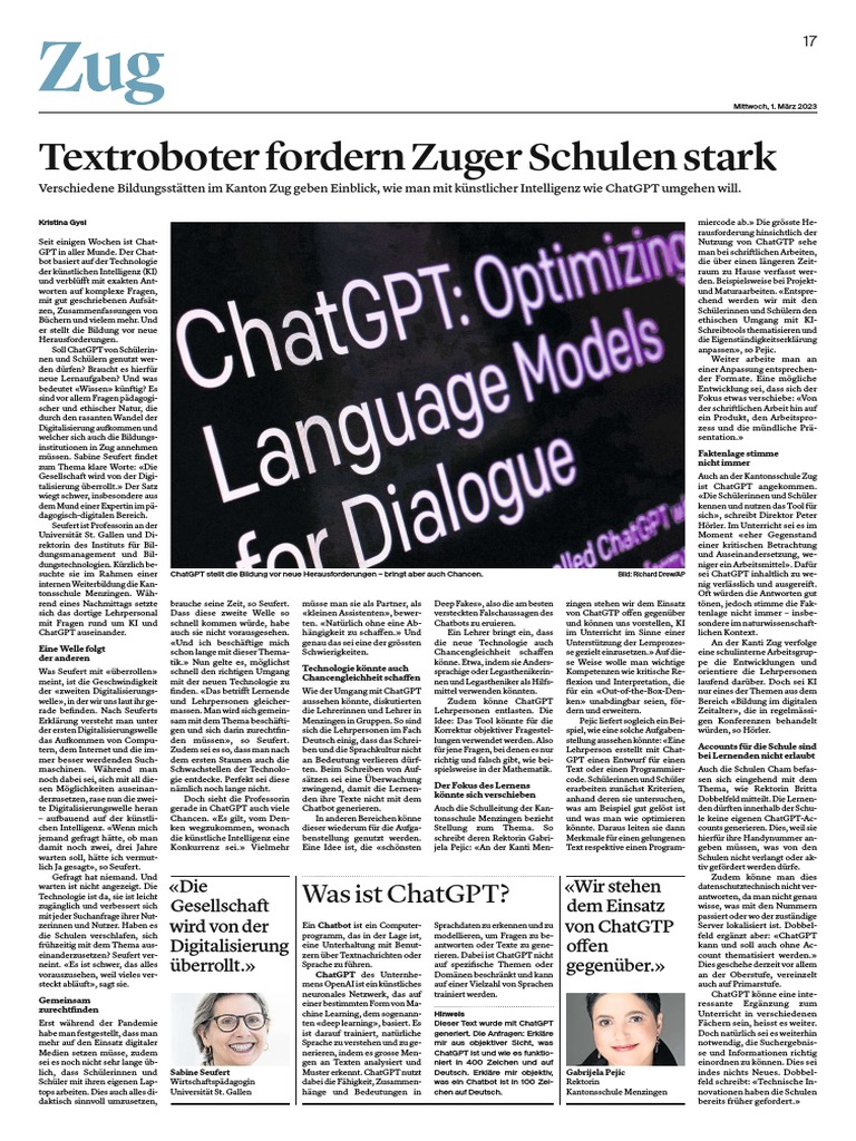 Seite 17 Zuger Zeitung 2023-03-01 | PDF