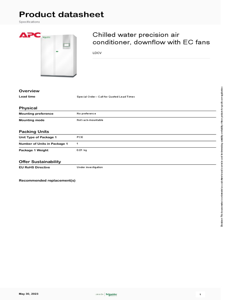 Uniflair Med - Large Room Cooling - LDCV | PDF