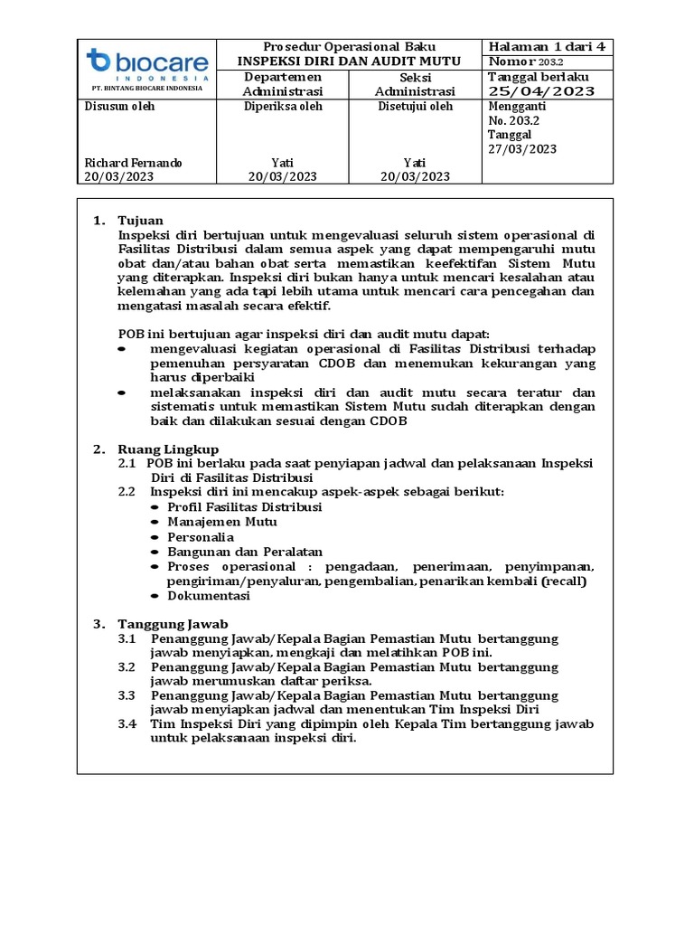 Pob Inspeksi Diri | PDF