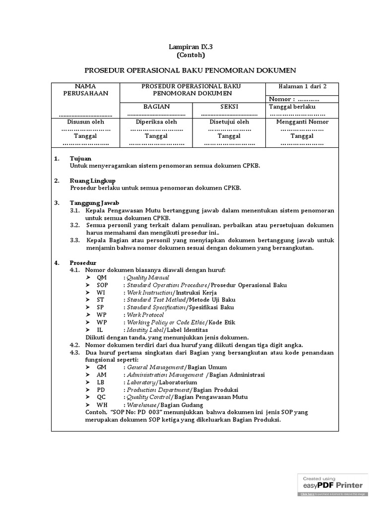 Pedoman Operasional CPKB | PDF