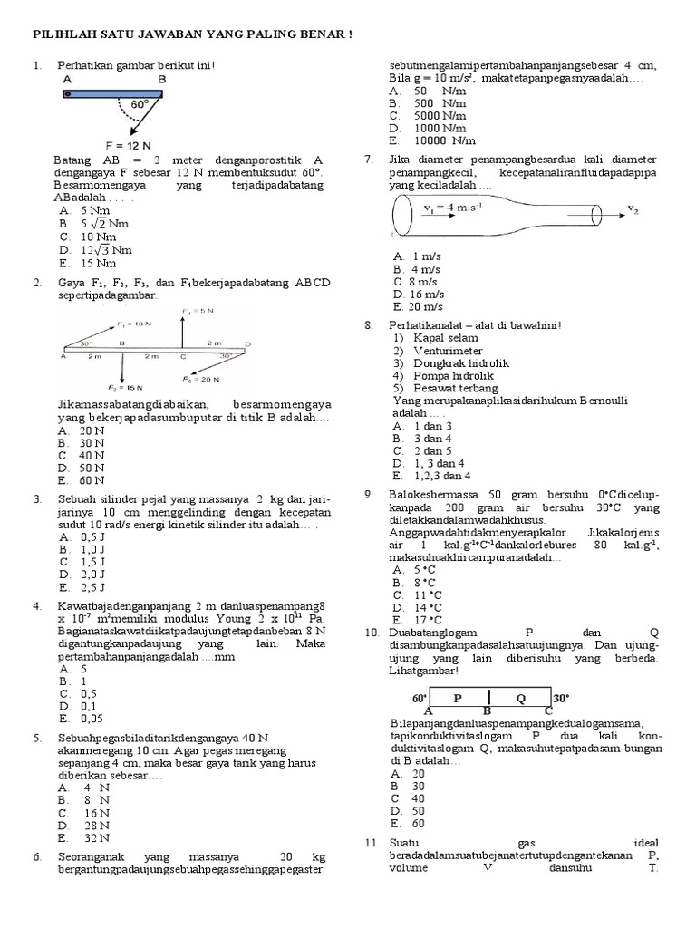 Soal PAT Fisika Kelas 11 K13 - WWW - Kherysuryawan.id | PDF