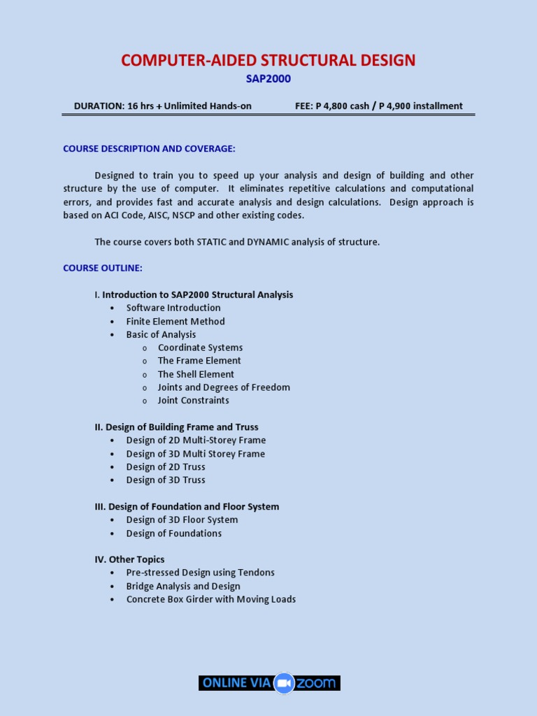 Computer-Aided Structural Design Course | PDF