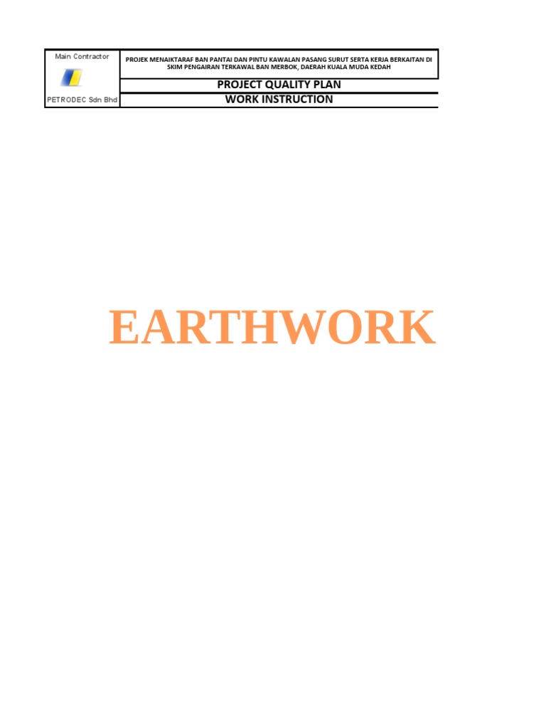 Method Statement For Earthwork | PDF | Soil | Earth Sciences