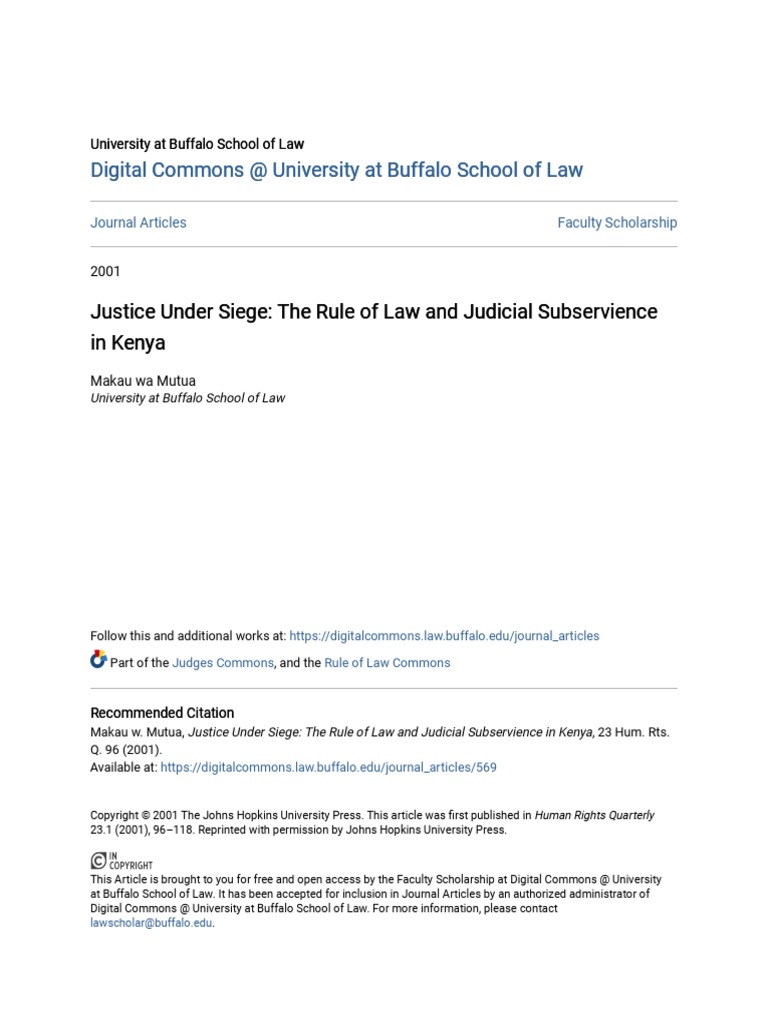 Makau Mutua - Justice Under Siege (Journal) | PDF | Social Science ...