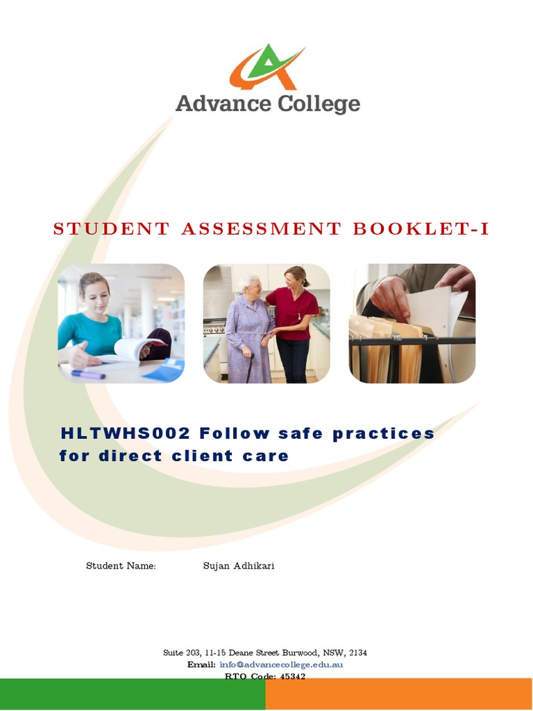HLTWHS002 Follow Safe Practices For Direct Client Care SAB v3.0 ...