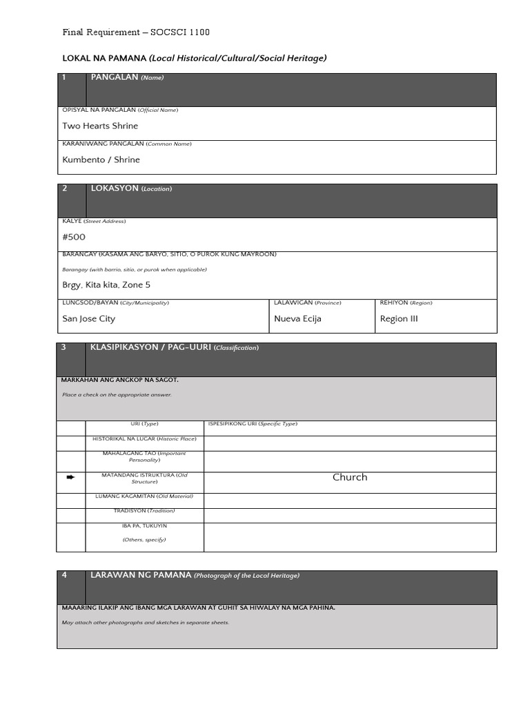 Local Heritage - Final Requirement SOCSCI 1100 | PDF
