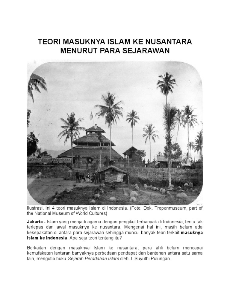 Teori Masuknya Islam Ke Nusantara Menurut para Sejarawan | PDF | Klasik