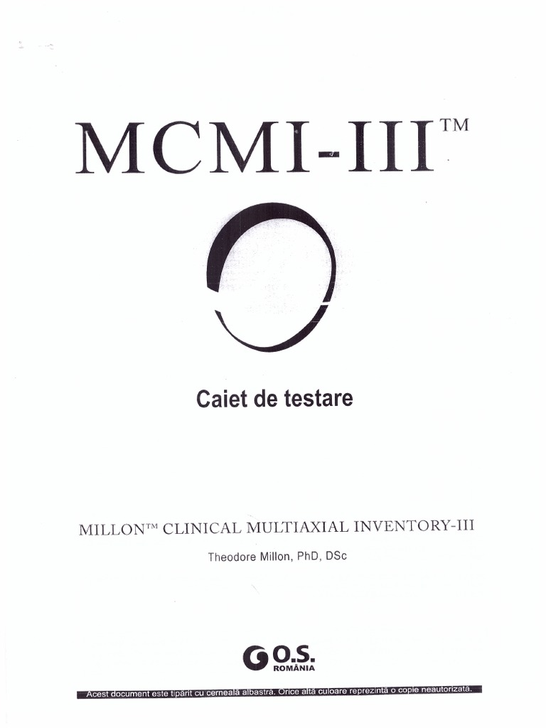 MCM III (Millon Clinical Multiaxial Inventory III) | PDF