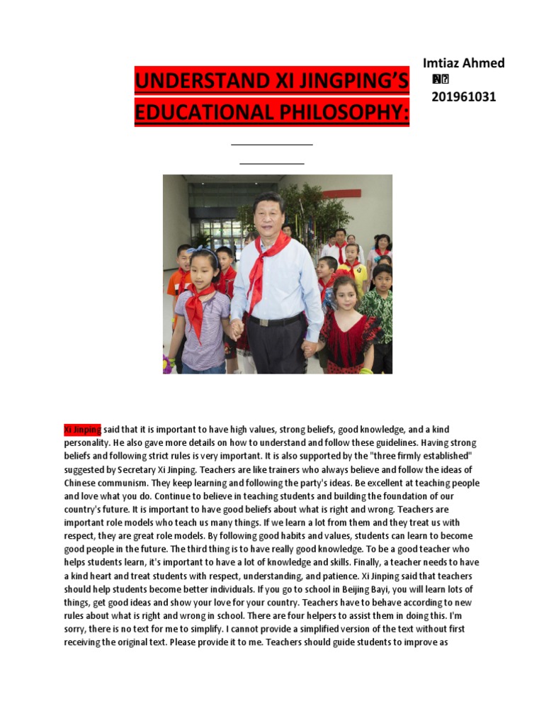 Xi Jing Ping | PDF | Teachers | Knowledge