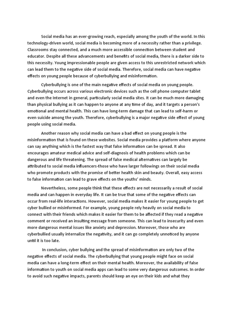 Argumentative essay sample | PDF | Social Media | Popular Culture ...