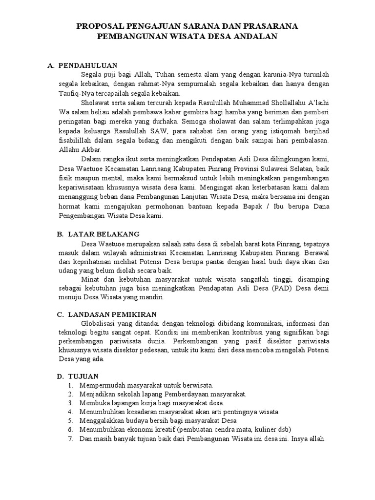 Proposal Desa Andalan | PDF