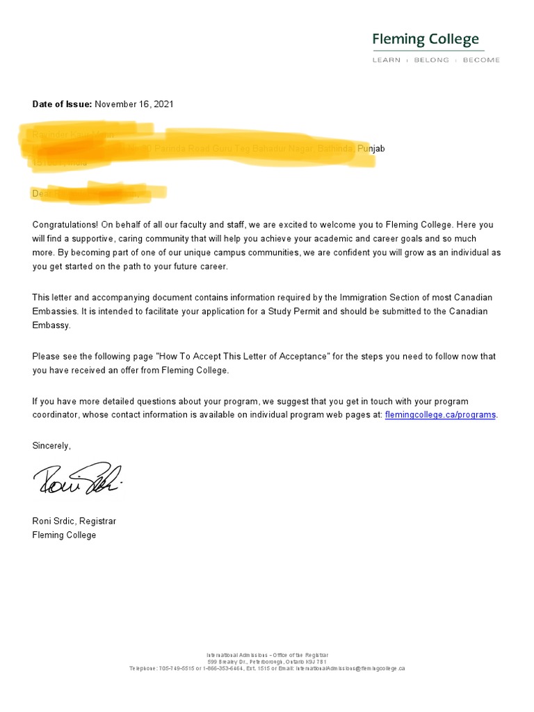 10276596_Ravinder Kaur_Mann_PMG_Letter-of-Acceptance | PDF