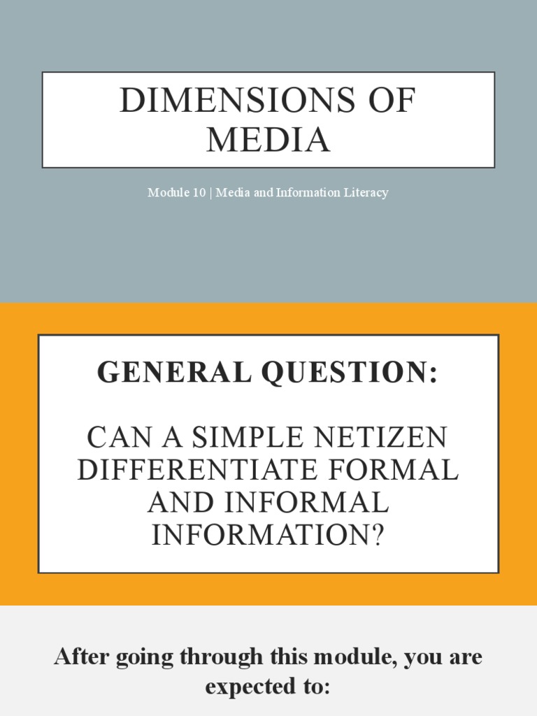 Module 10 Dimensions of Media | PDF | Mass Media | Media (Communication)