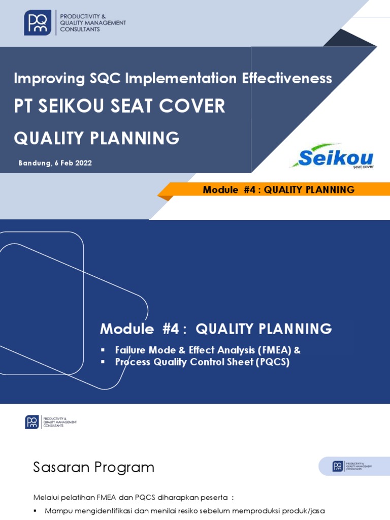 Pelatihan FMEA dan PQCS di PT Seikou | PDF | Bisnis | Komputer
