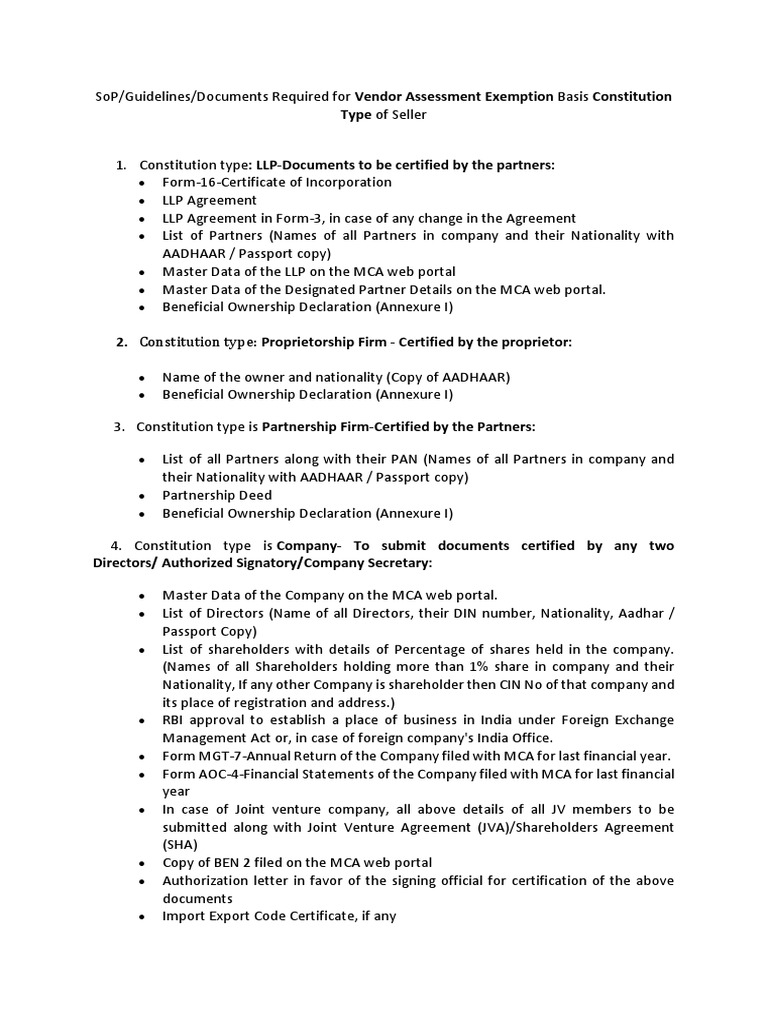 Sop and Additional Documents For Vae - 1632115852 | PDF | Trust Law ...