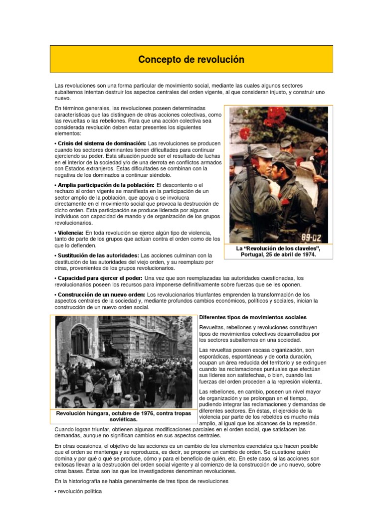 Concepto de Revolución | PDF | Revoluciones | Movimientos sociales