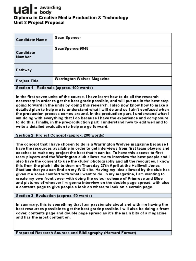 Project Proposal Template | PDF | Mass Media | Communication