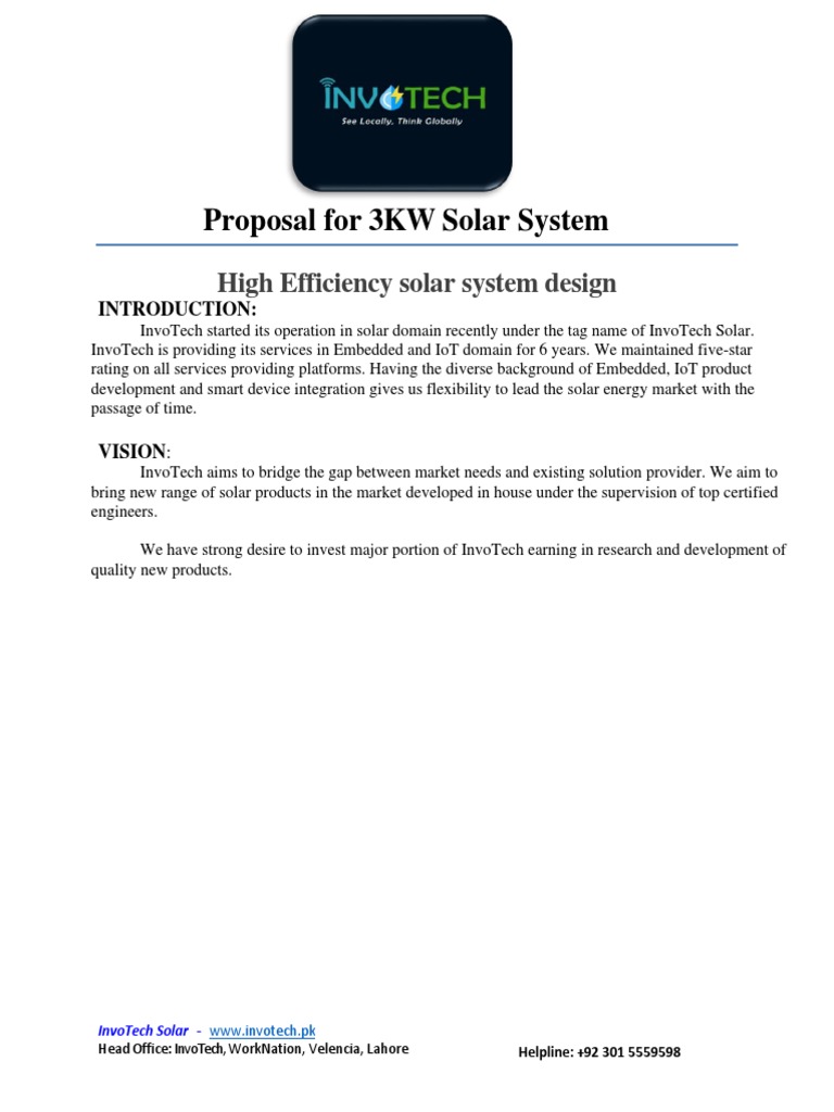 InvoTech Solar 3KW Proposal For Mr. Waqas SB | PDF | Internet Of Things ...
