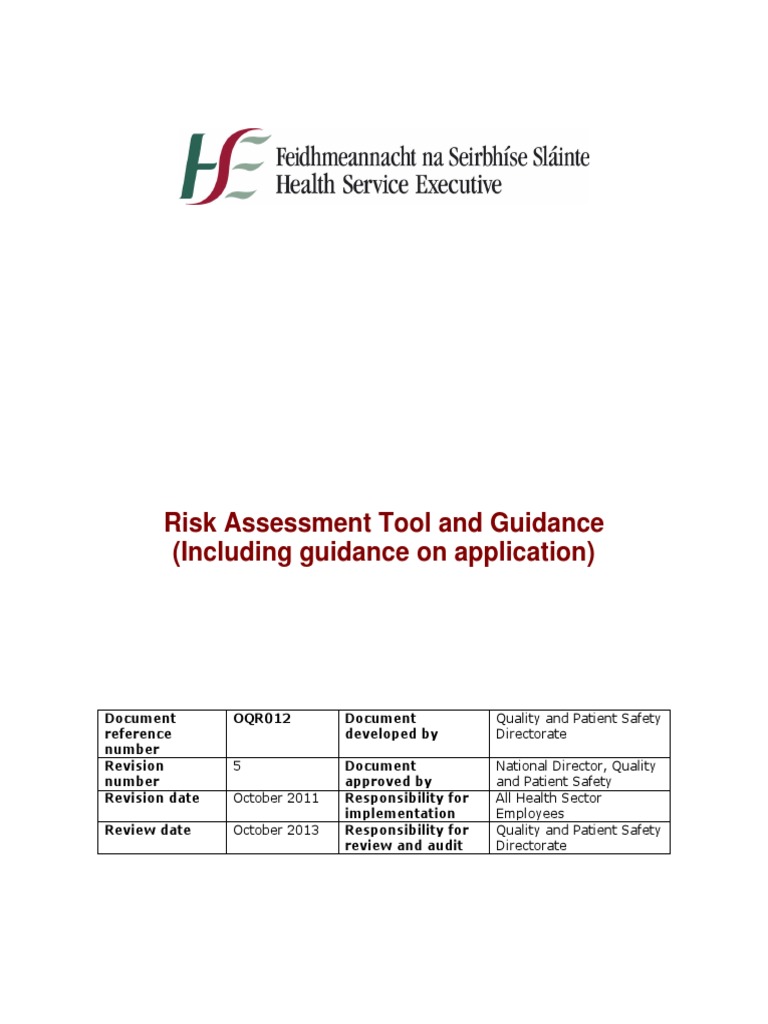 Risk Assessment Tool and Guidance 1661093873 | PDF