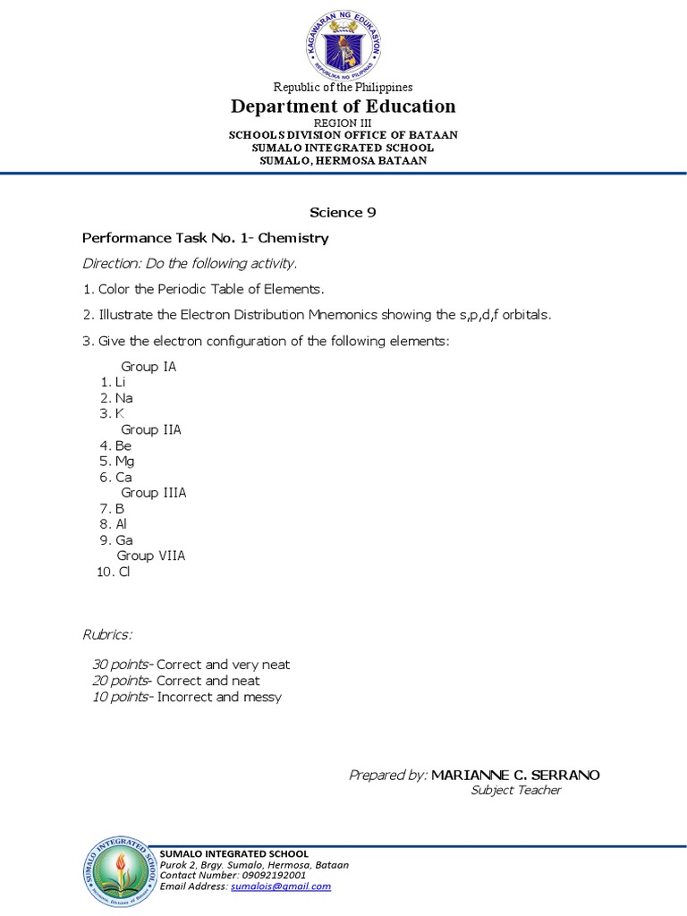 Performance Task No.1 For Second Quarter-Science 9 | PDF